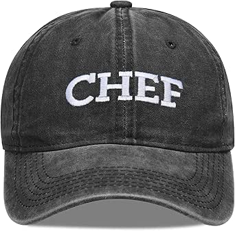 Men's Chef Baseball Cap Embroidered Adjustable Washed Dad Hat Snapback ...
