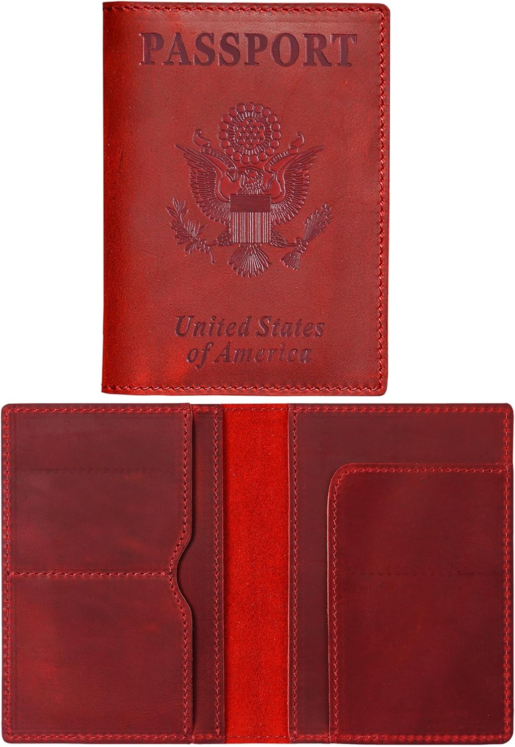 Amazon.com | HIFA Leather Passport Holder, Handmade Passport Cover with ...