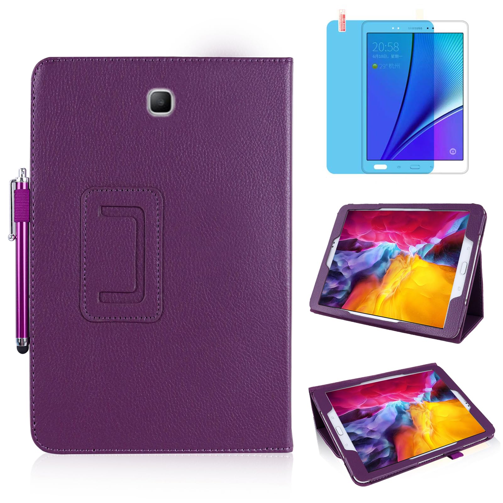 Amazon.com: Slim Leather Case for Samsung Galaxy Tab A 8.0 inch 2015 ...