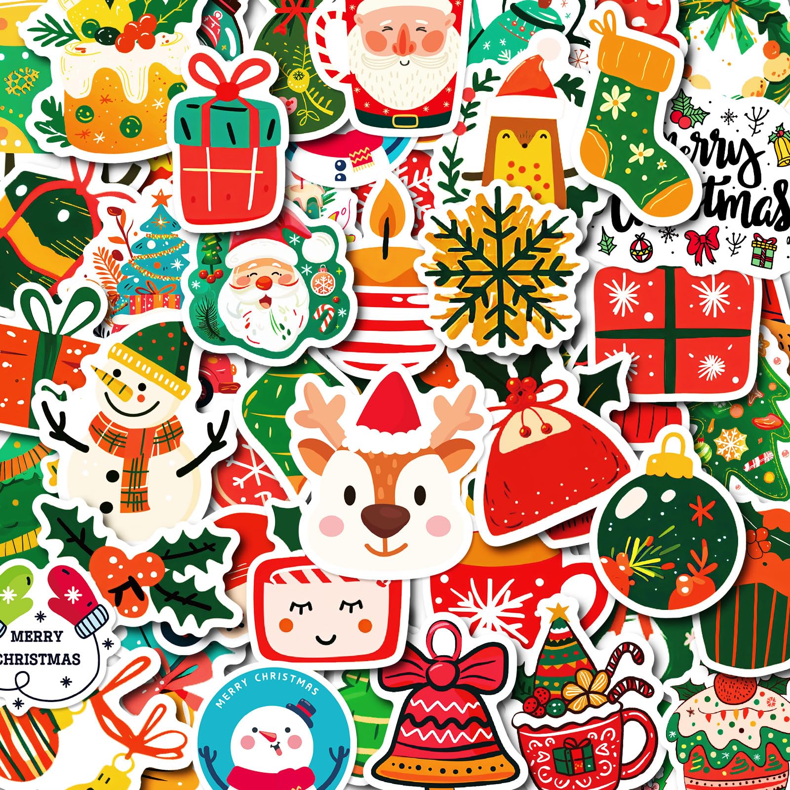 Amazon.com: Christmas Stickers Decor for Kids - 100Pcs Cute Christmas ...