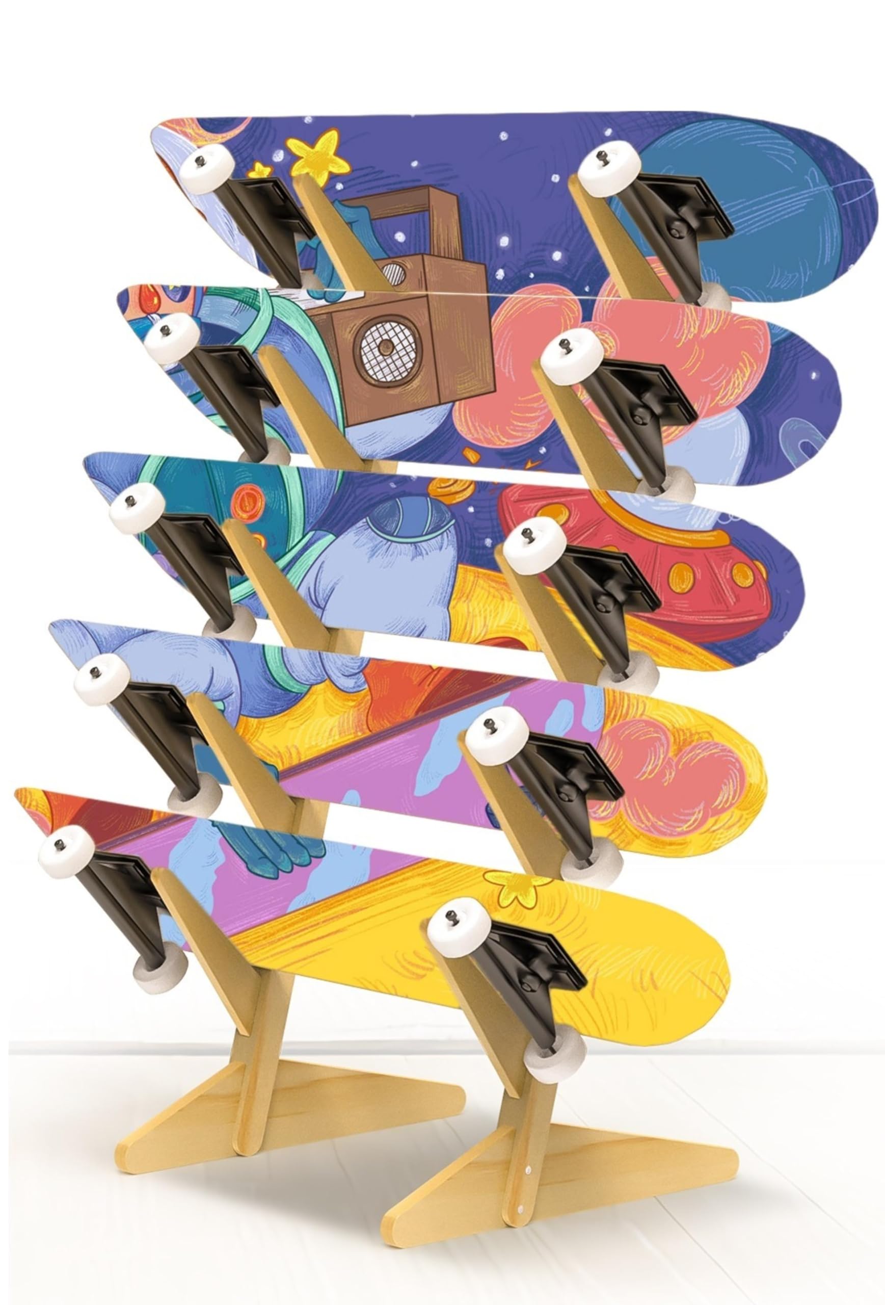 Snapklik.com : 5-Layer Skateboard Racks Floor Stand Skateboard Rack ...