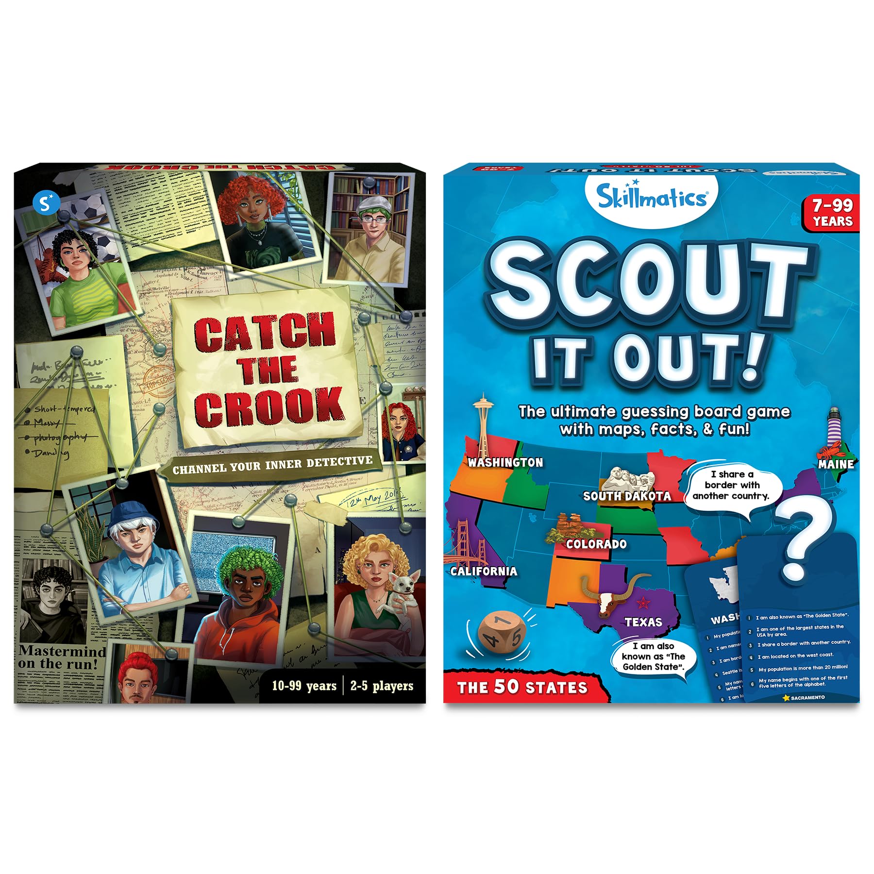 Amazon.com: Skillmatics Catch The Crook & Scout It Out 50 States Bundle ...