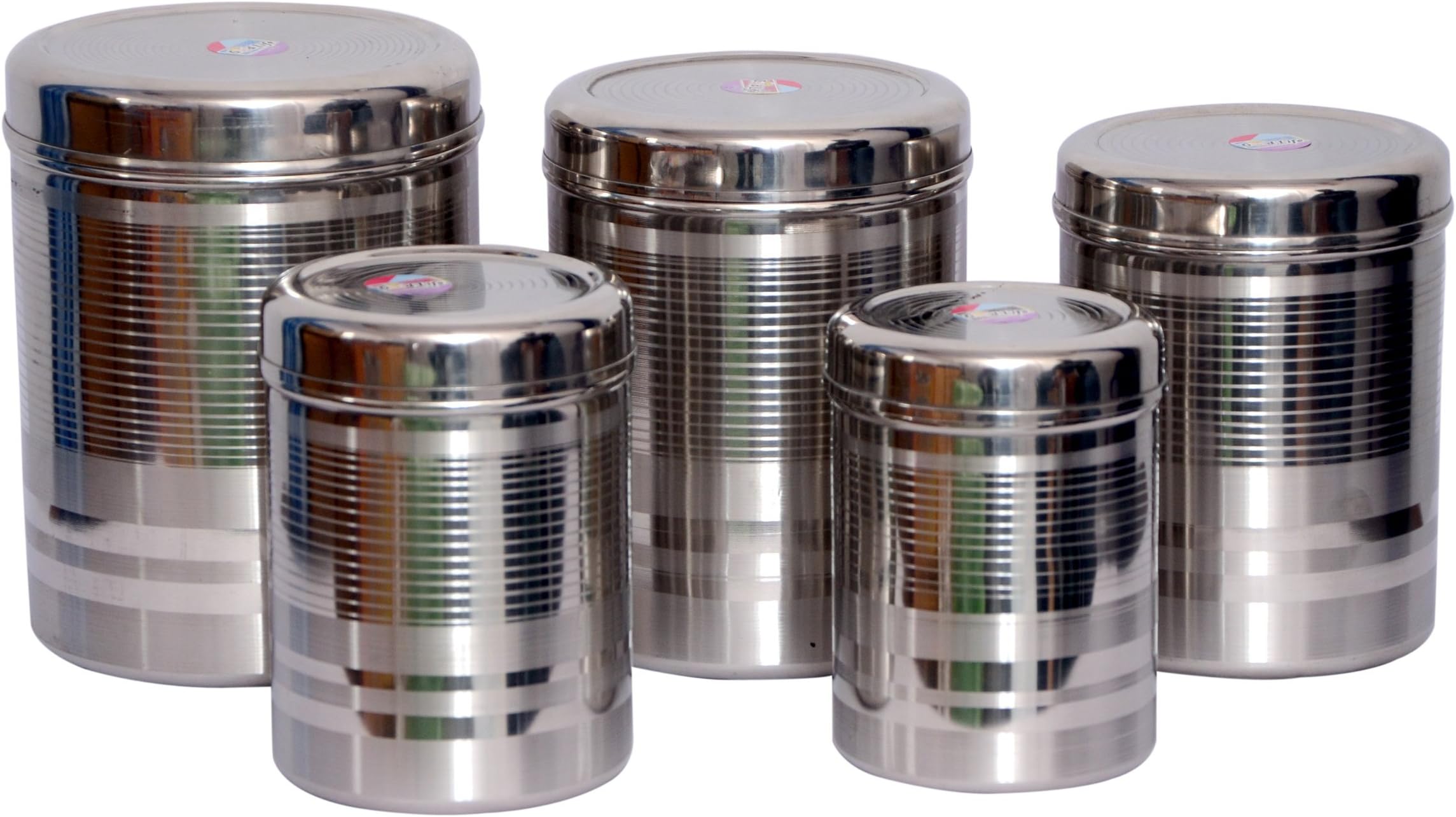 Sprucezone Set Of 5 Stainless Steel Storage Containers For Kitchen ...