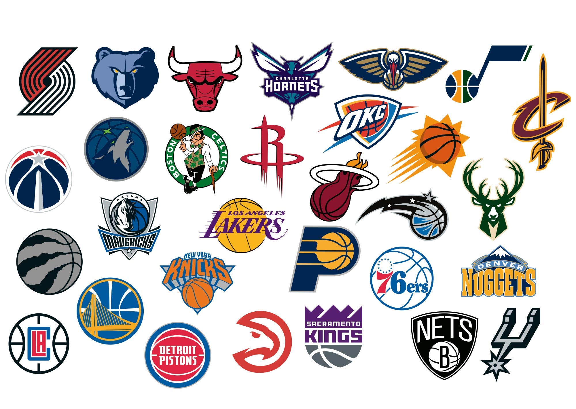 Nba Logo Collection Wall Decal Shop Fathead For Nba Decor