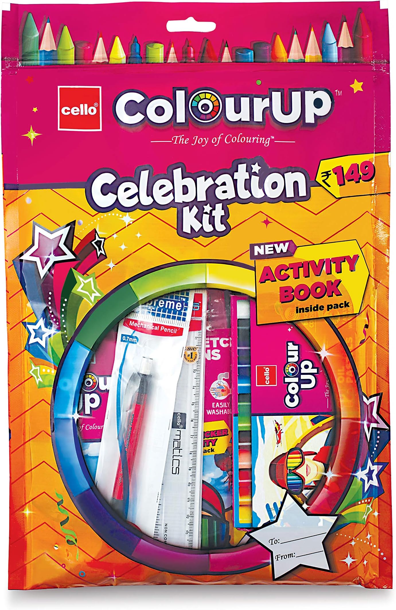 Cello ColourUp Celebration Kit | Colouring Kit includes Crayons, Sketch ...