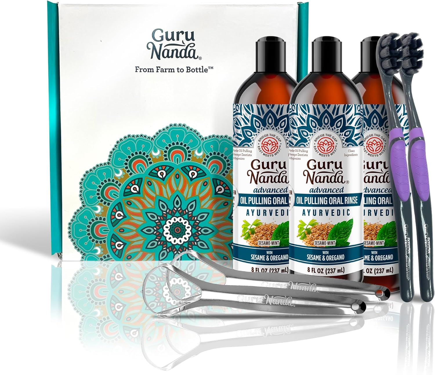 Amazon.com: GuruNanda Advanced Oil Pulling Mouthwash for Enhanced Oral ...