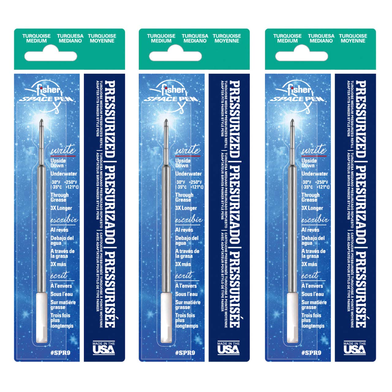 Amazon.com : Pressurized Ballpoint Ink Refill Pack of 3 (Turqoise ...