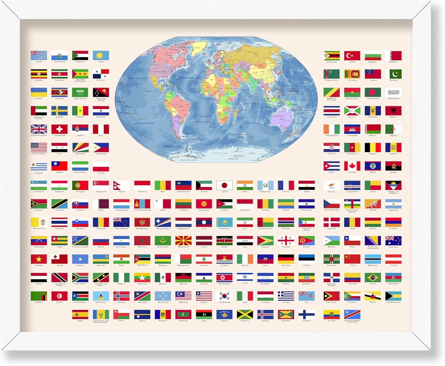 Amazon.com: Poster Master Flags of the World Poster - World Map Print ...