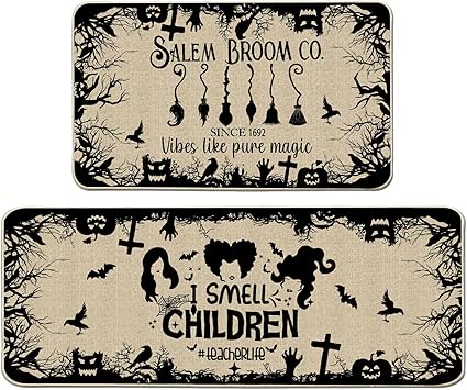 Amazon.com: cusugbaso Halloween Kitchen Mats, Witches Kitchen Rugs Set ...