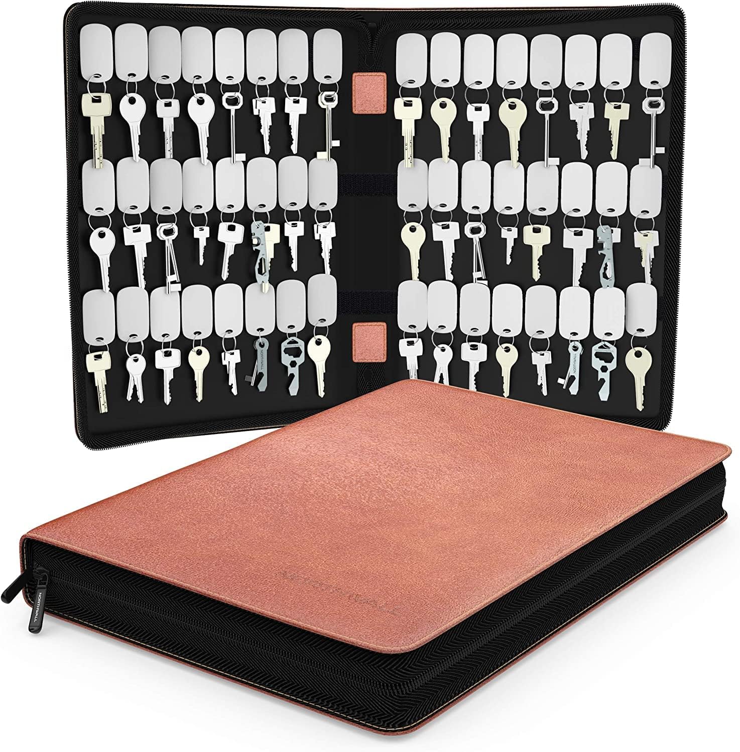 Amazon.com: Quctak Portable Key Organizer Case, 54 Key Tags & Hooks ...