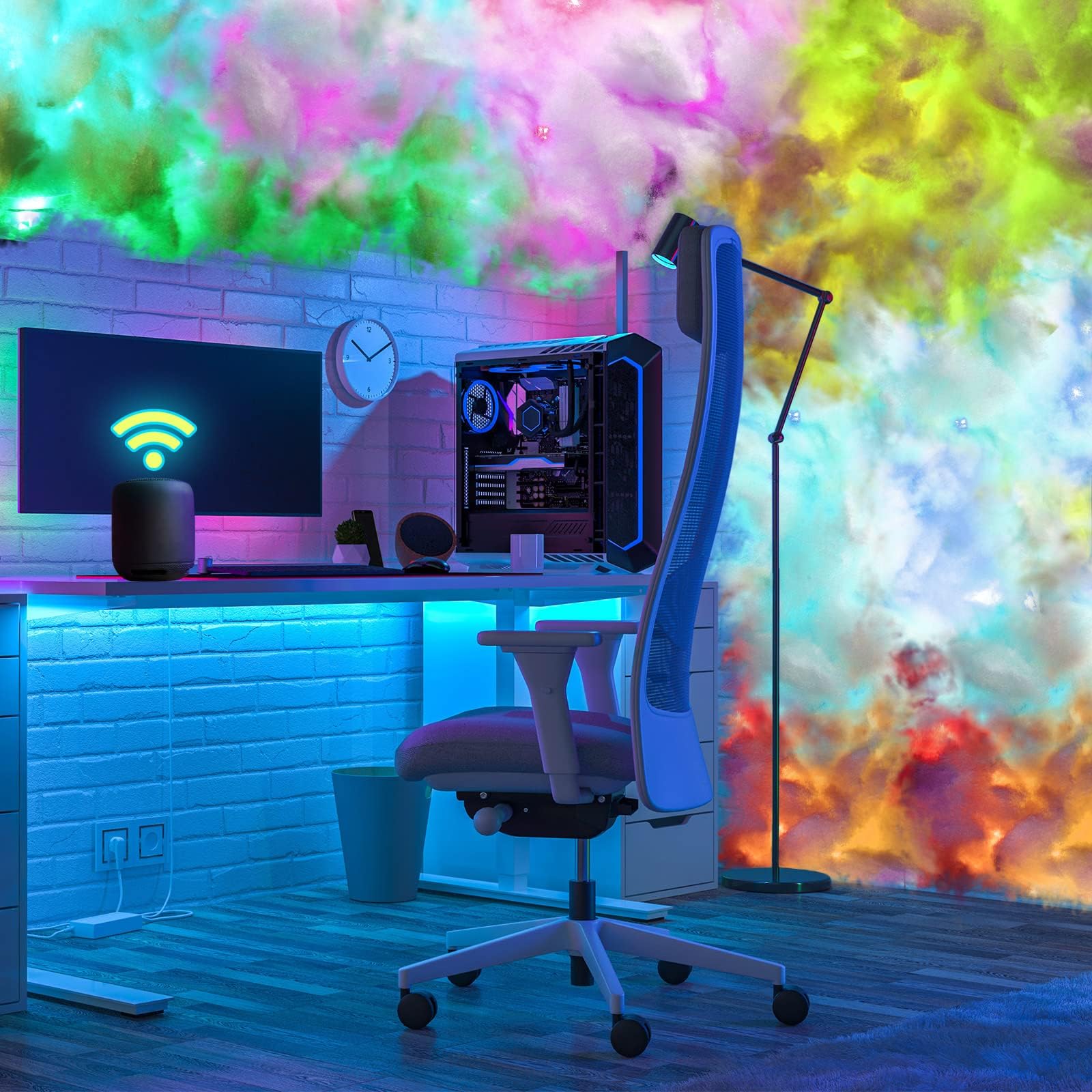 Voice Control 3D RGB Thundercloud LED Light Kit DIY Creative Thunder ...