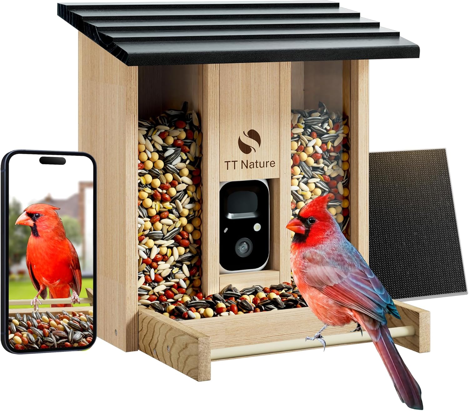 Bird Feeder with Camera, Upgraded Smart Bird Feeder with Solar Powered ...