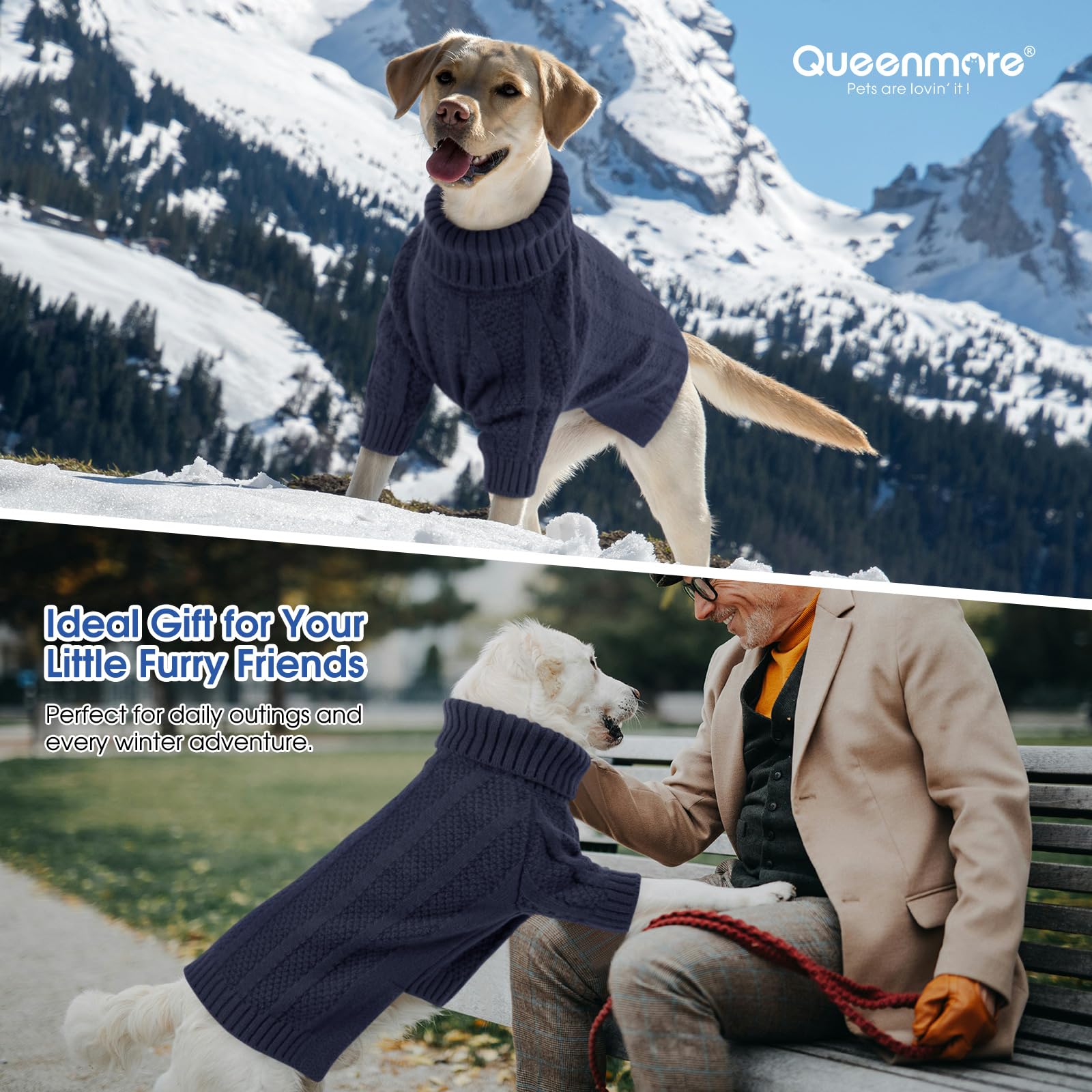 Snapklik.com : Queenmore XXL Dog Sweater,Large Dog Sweaters For Dogs ...