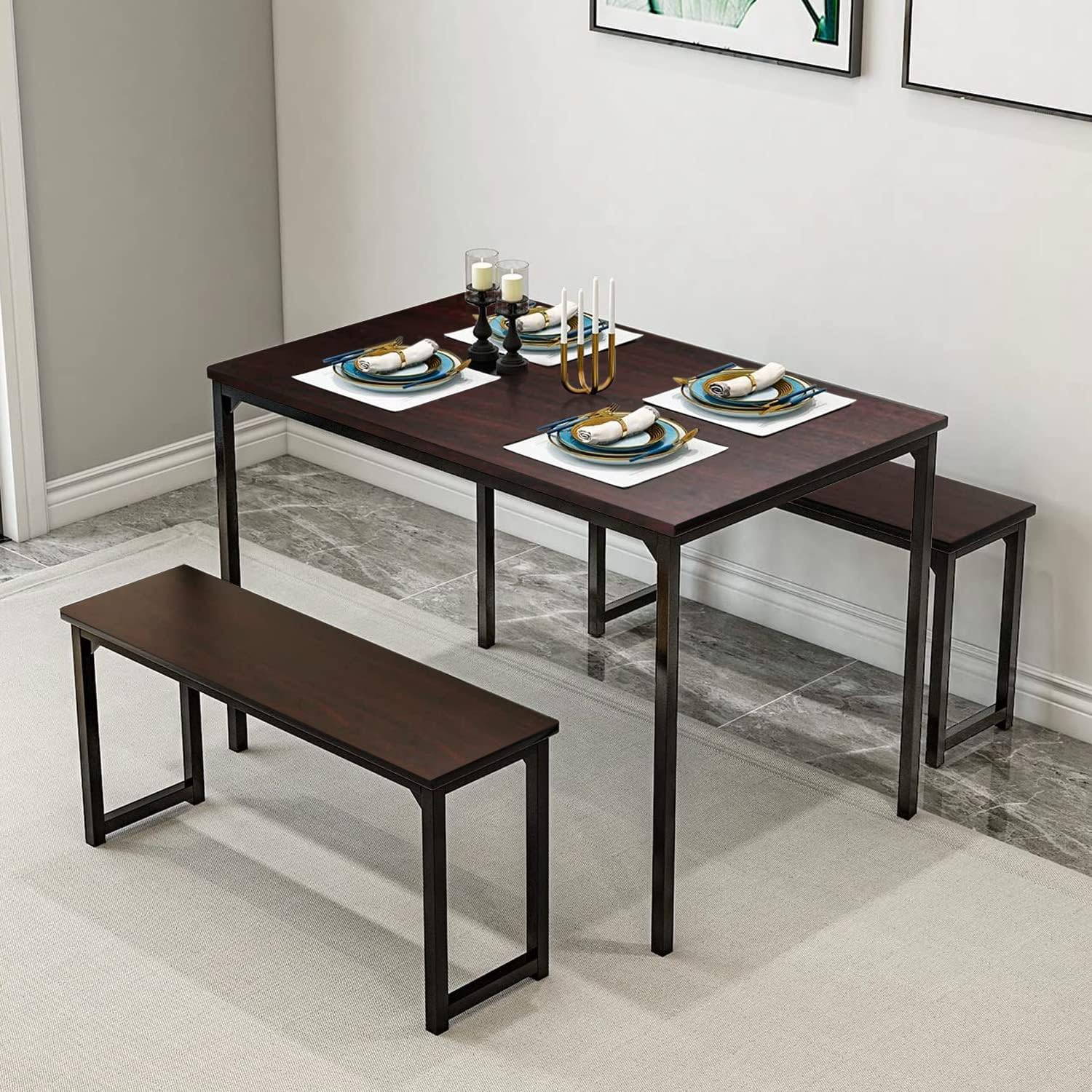 Amazon.com - Txexee Small Dining Table Set for 4, Kitchen Table Set ...