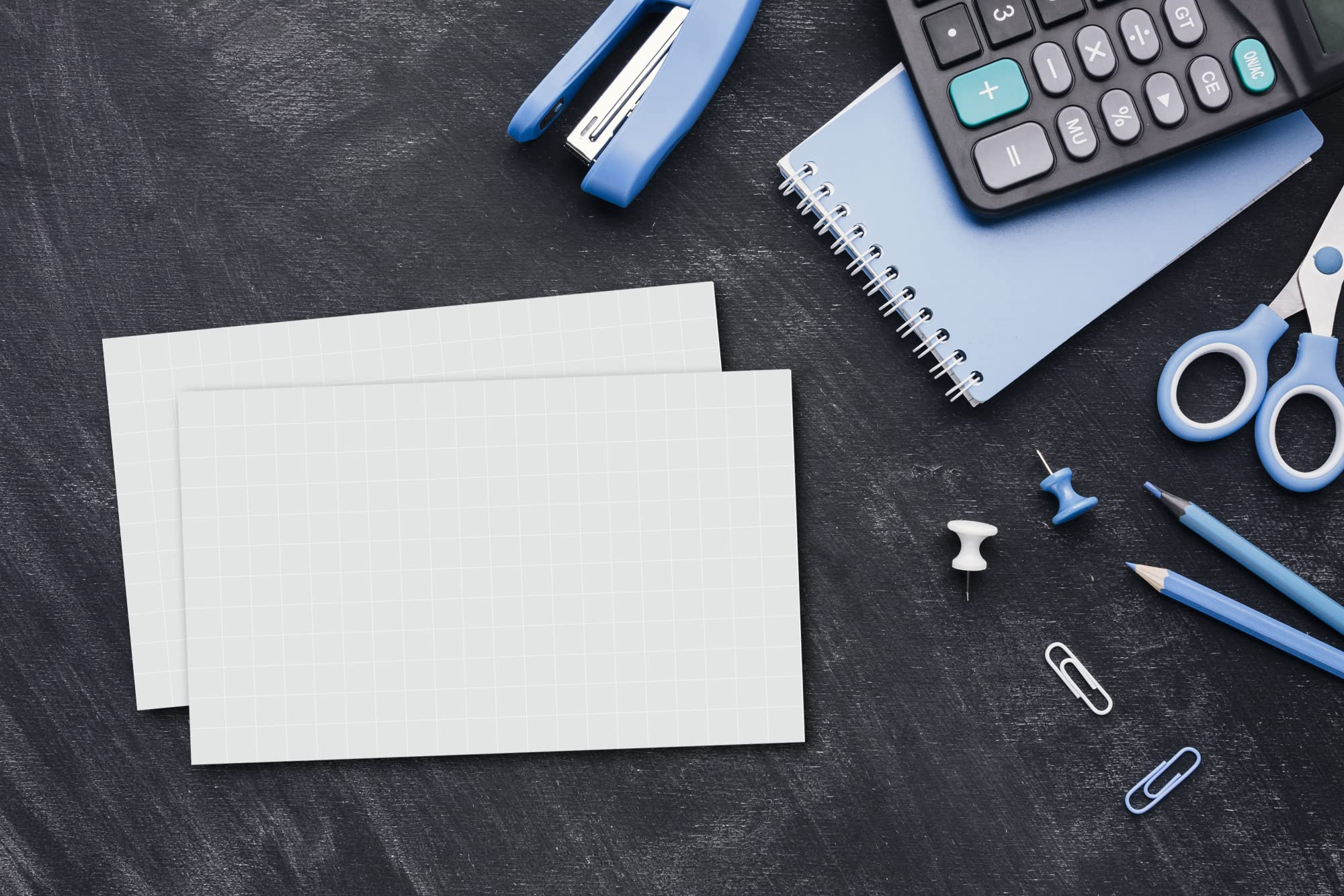 Snapklik.com : Home Advantage Double Sided Gray Grid Index Cards, White ...