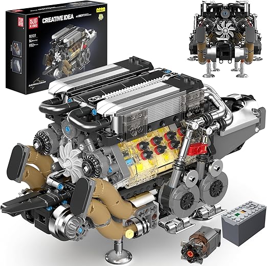 Amazon.com: Mould King W16 Engine Toys Building Sets, Model Engine Kit ...