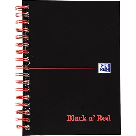 Oxford Black n' Red, A6 Notebook Hardcover, Glossy, Wirebound, Lined, 1 ...