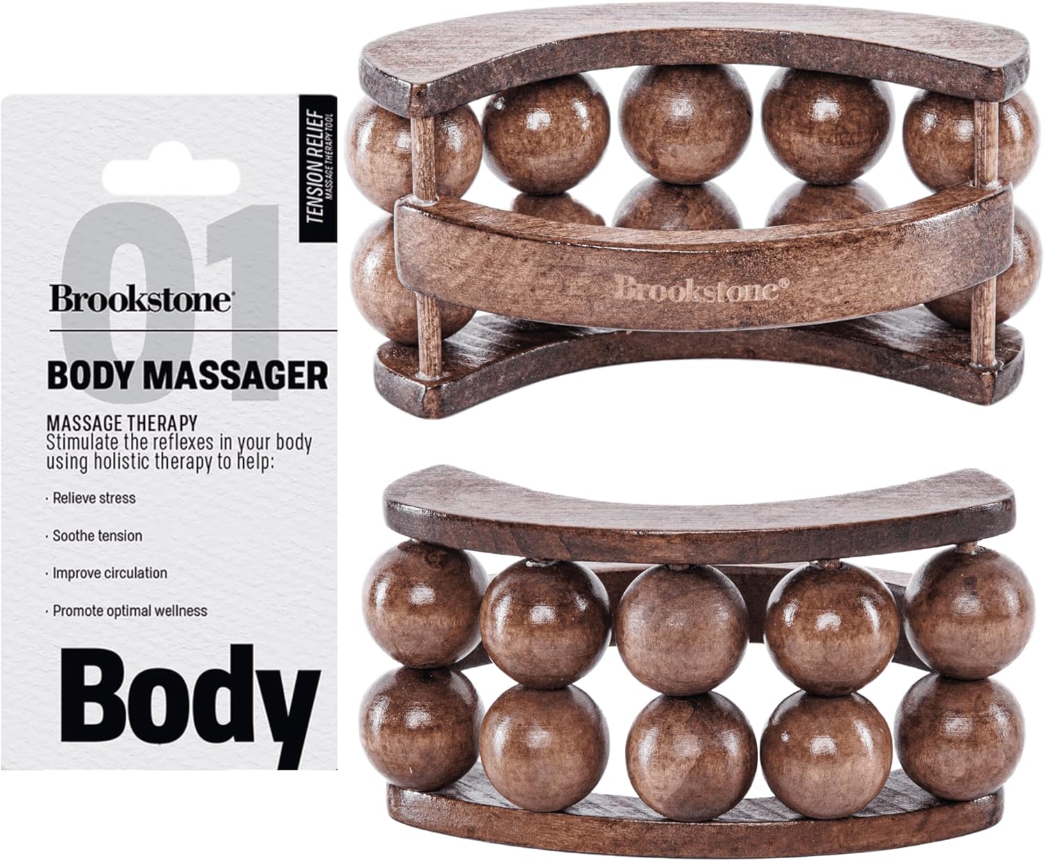 Amazon.com: Brookstone Wood Massage Tools: Wooden Massage Roller for ...