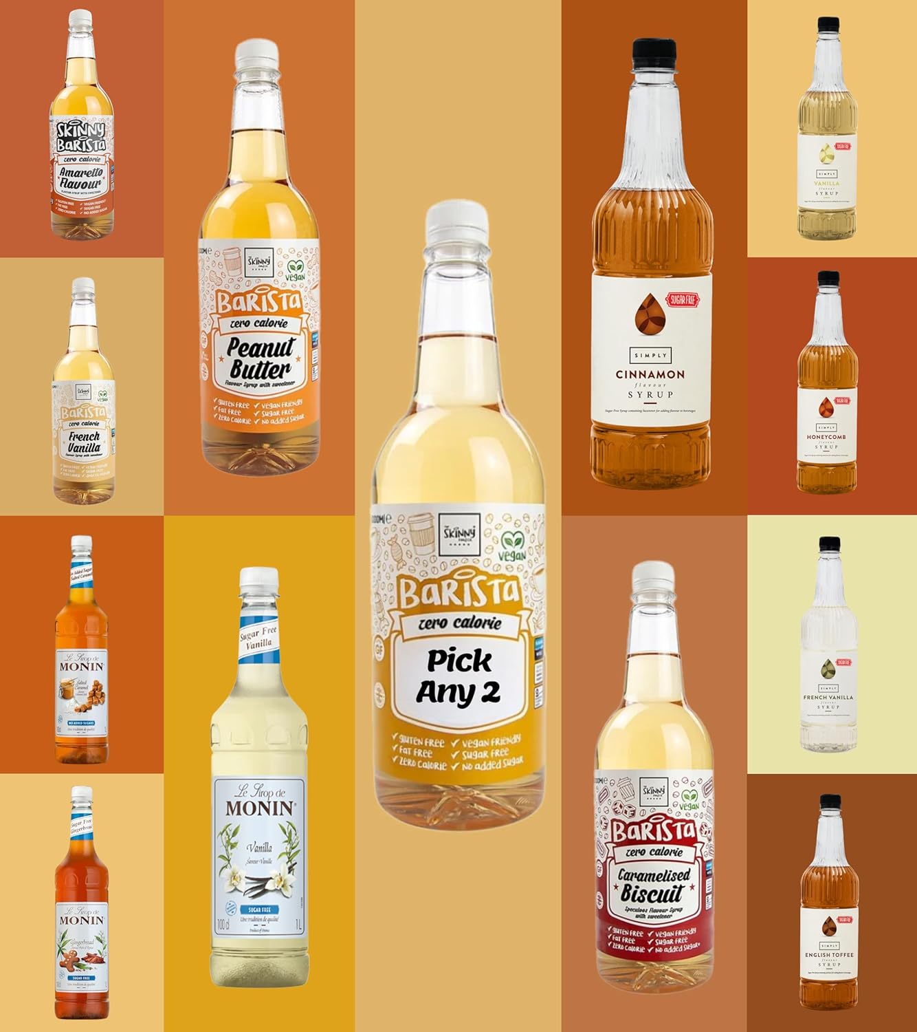 Sugar Free Coffee Syrups 1l PICK ANY 2 Bottles - The Skinny Food Co ...