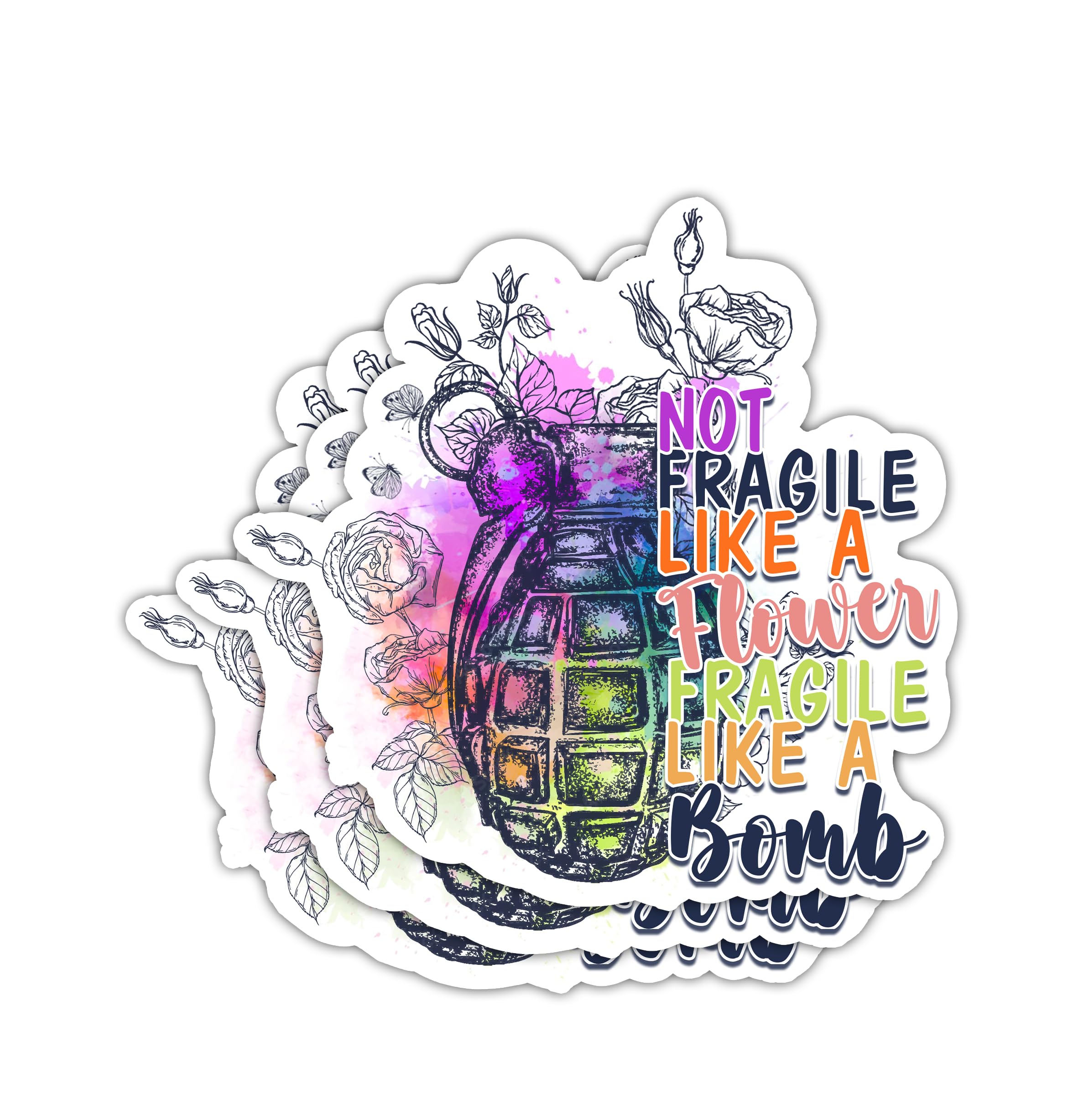 Amazon.com: (3pcs) Not Fragile Like A Flower Fragile Like A Bomb ...