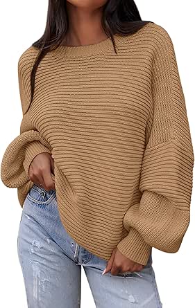 PRETTYGARDEN Womens Sweaters Fall 2025 Lantern Long Sleeve Oversized ...