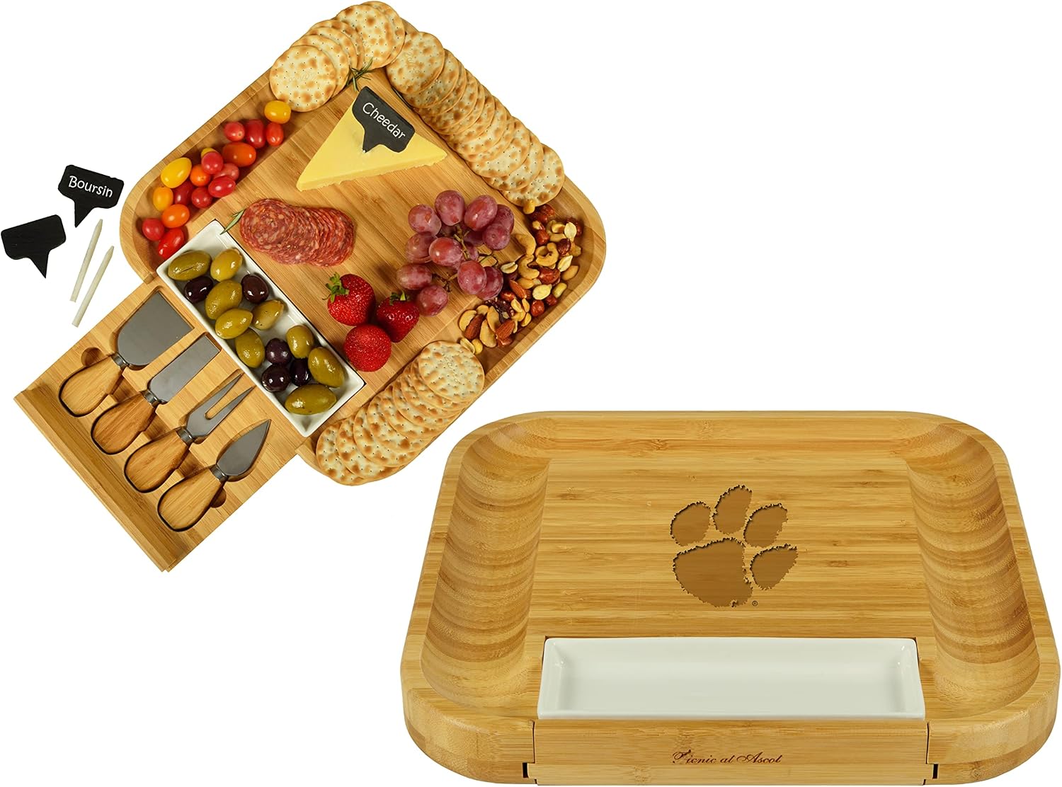 Amazon.com: NCAA Clemson Officially Licensed Bamboo Cutting Board for ...
