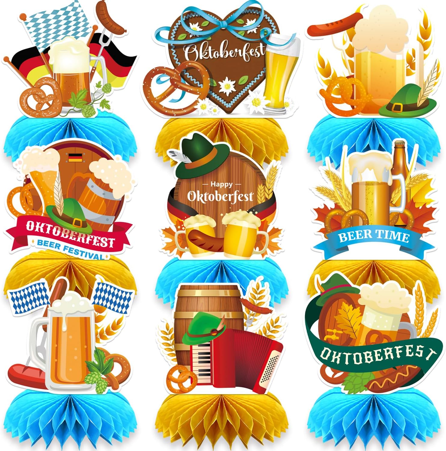Amazon.com: FANOST 9 Pieces Oktoberfest Decorations Oktoberfest Table ...
