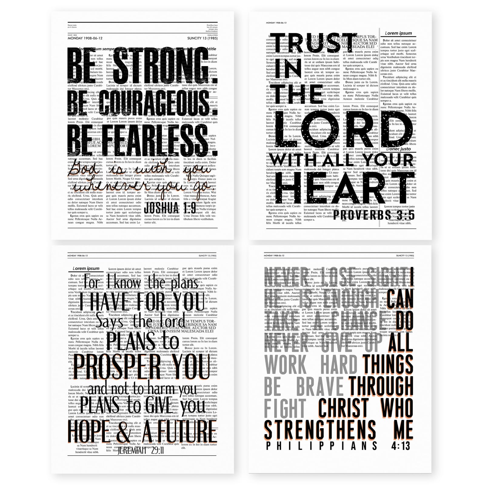 Amazon.com: HRQKO Vintage Bible Verses Christian Office Wall Art Poster ...