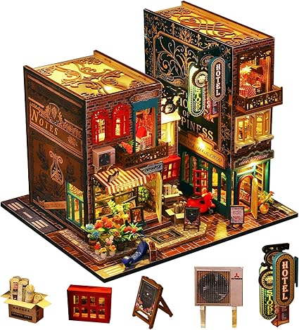 Amazon.com: 3D Wooden Mini House Kit, Miniature Dollhouse Kit, DIY ...