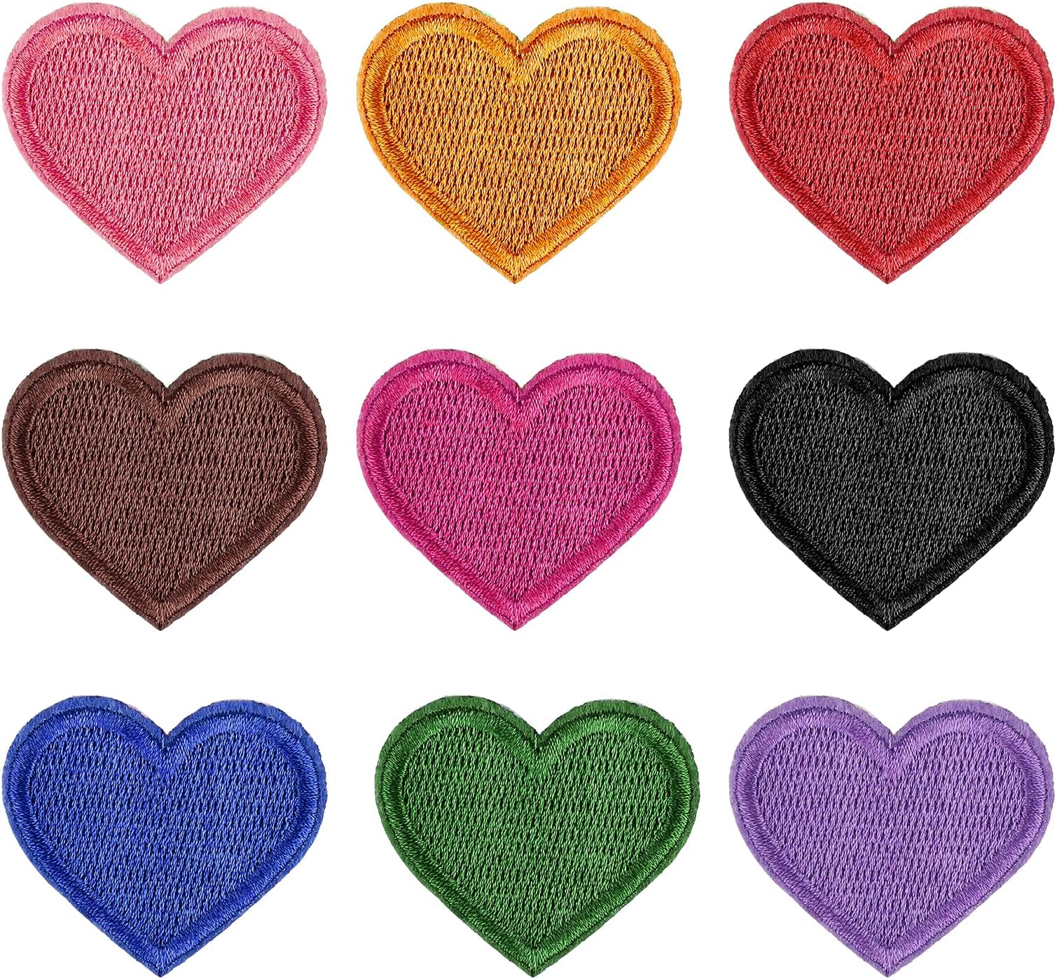 Amazon.com: Iron On Heart Shaped Patches Assorted Colors - Cute ...