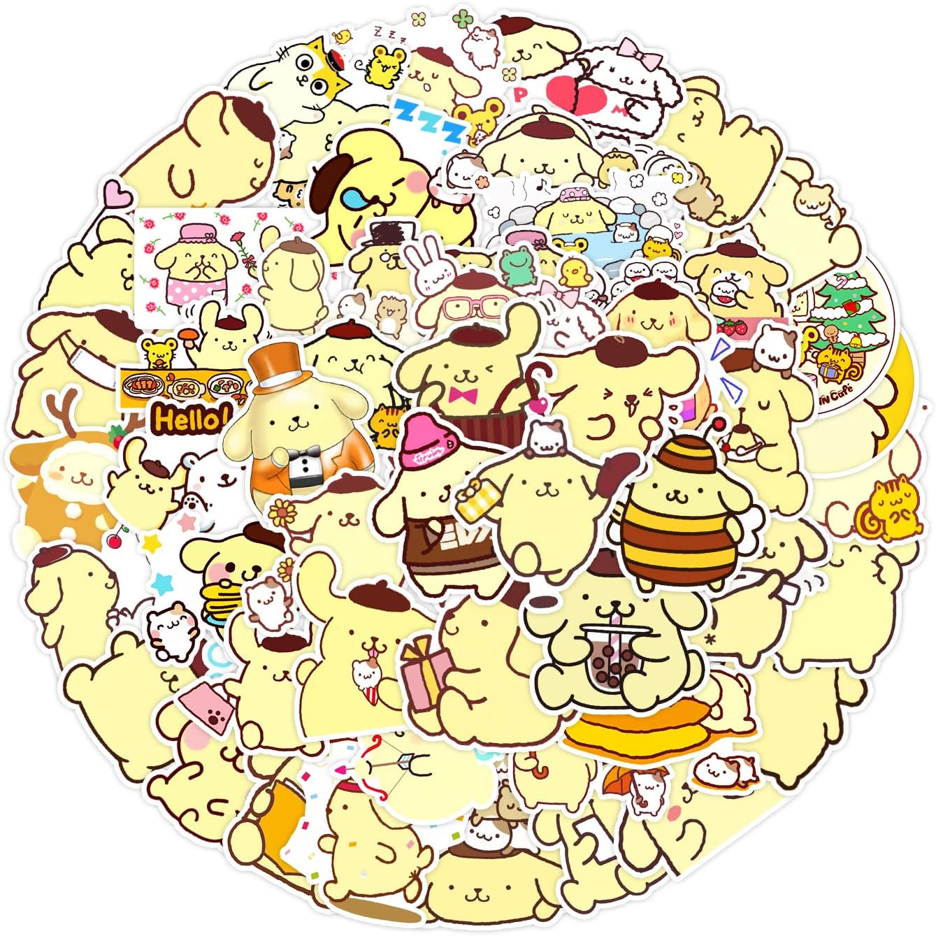 50PCS Compatible with Pom Pom Purin Dog Stickers, Vinyl Waterproof ...