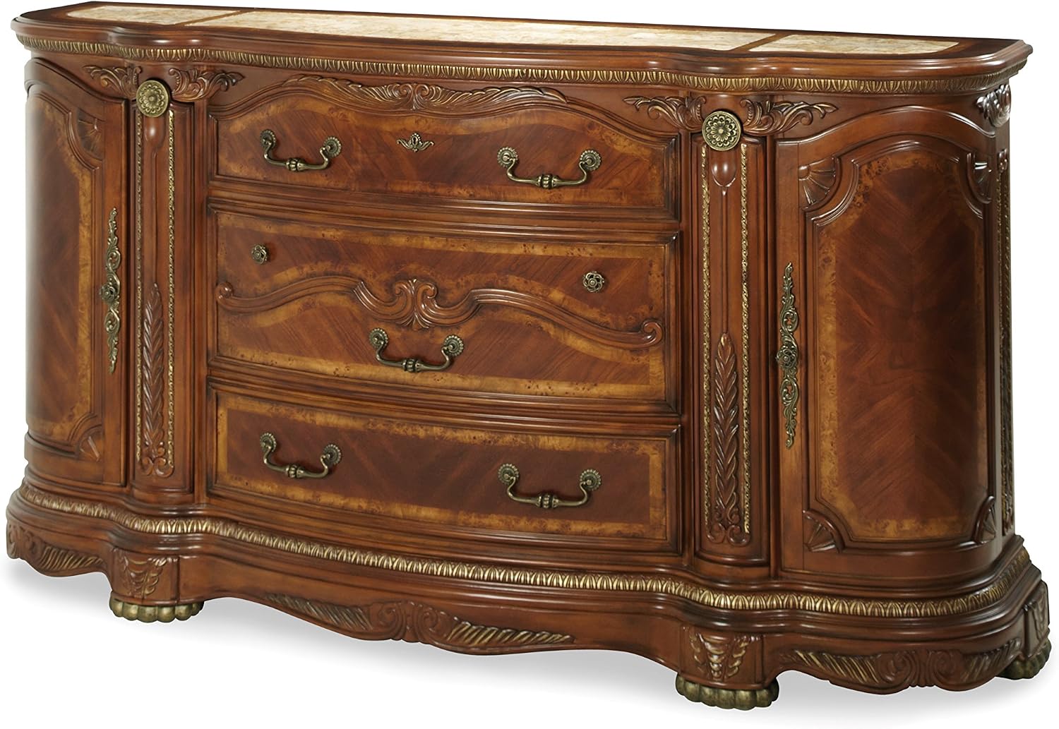 Amazon.com - Michael Amini Cortina Sideboard Cabinet, Honey Walnut ...