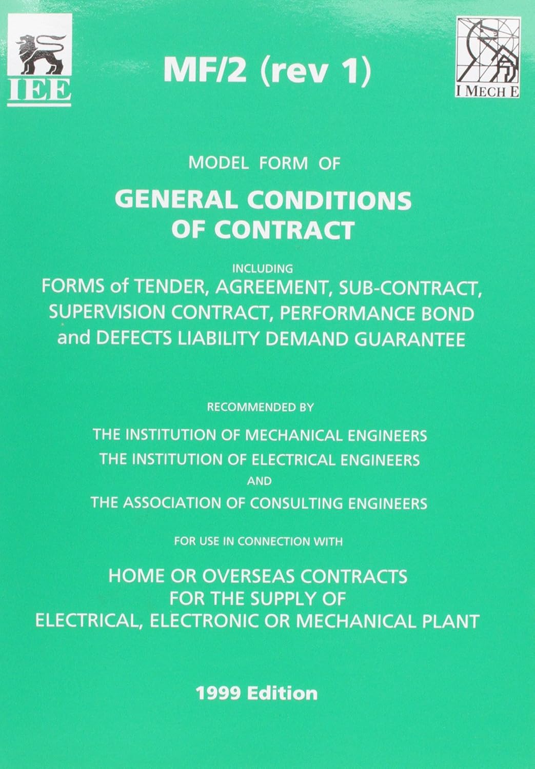 Amazon | Mf/2 Rev 1 Model Form of General Conditions of Contract (Model ...