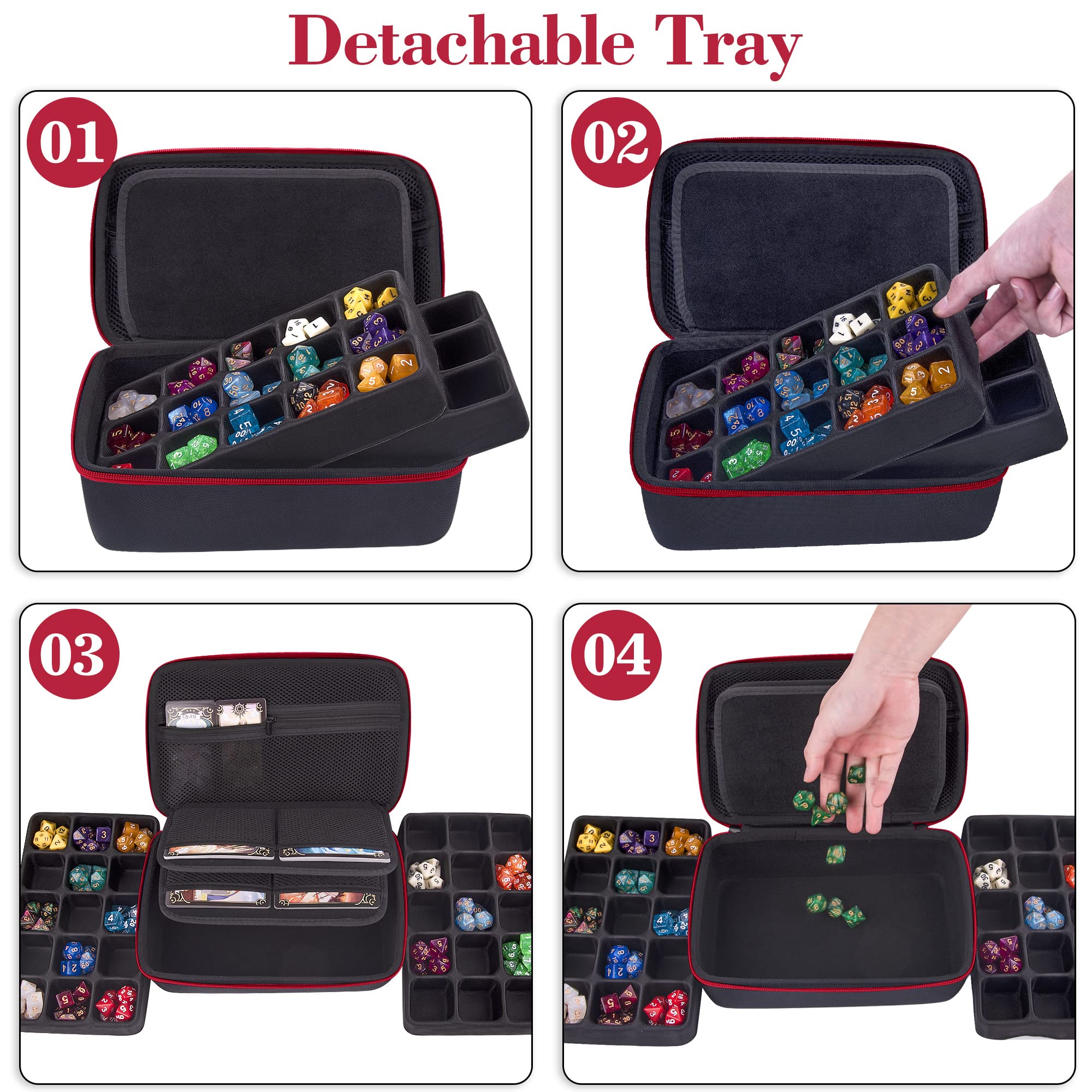 Snapklik.com : SIQUK Dice Storage Case Big Capacity DND Dice Case Dice ...