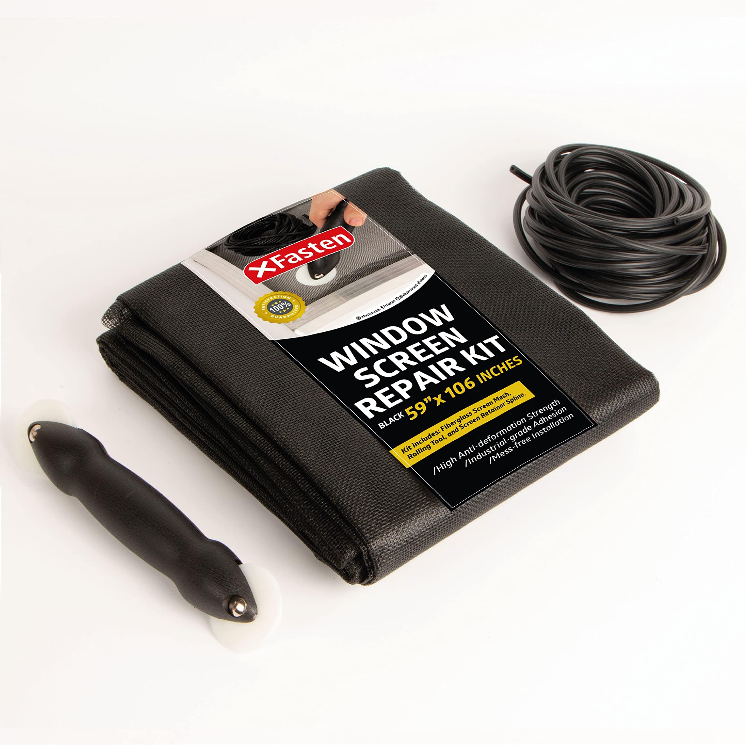 Window Screen Door Repair Replacement Kit - Includes Fiberglass Mesh ...