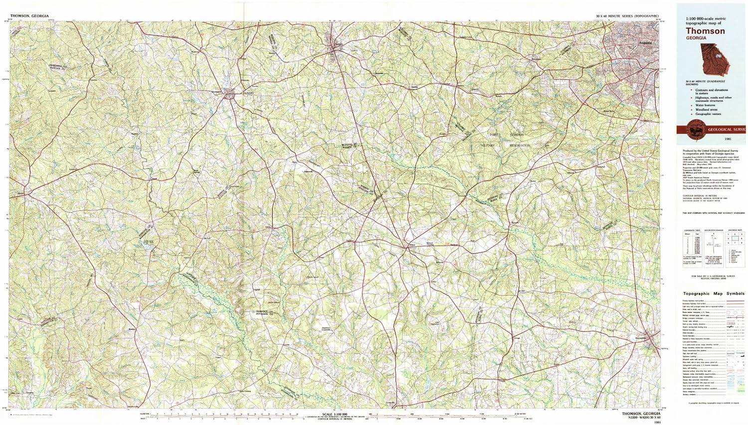 Amazon.com: Georgia Maps - 1981 Thomson, GA - USGS Historical ...