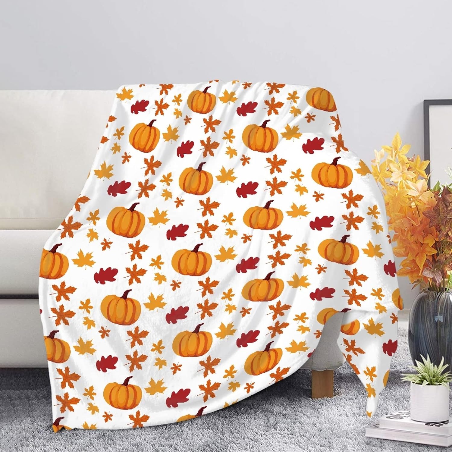Amazon.com: Cueamy Fall Throw Blanket,Halloween Pumpkin Blanket Autumn ...