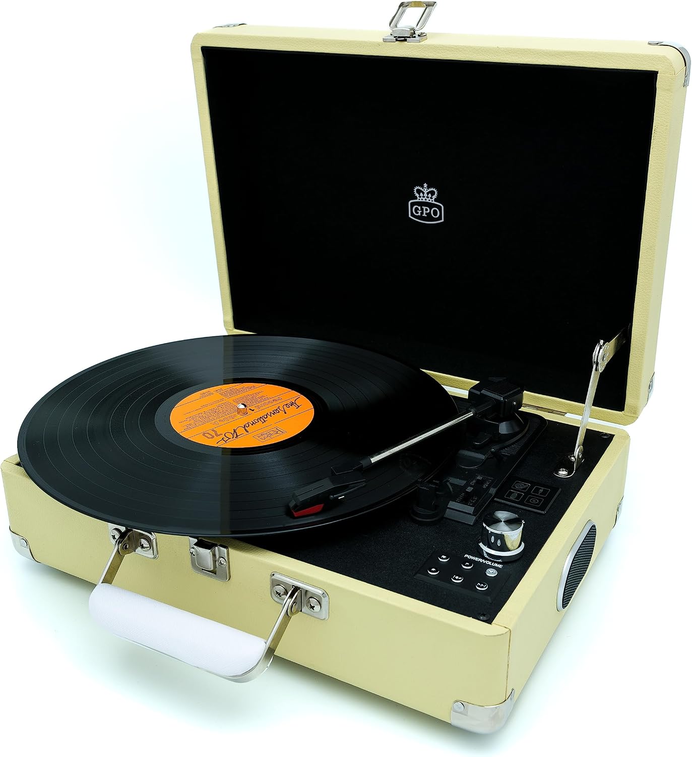 GPO Attache Vinyl Record Player with Built-in Speakers, Vintage ...