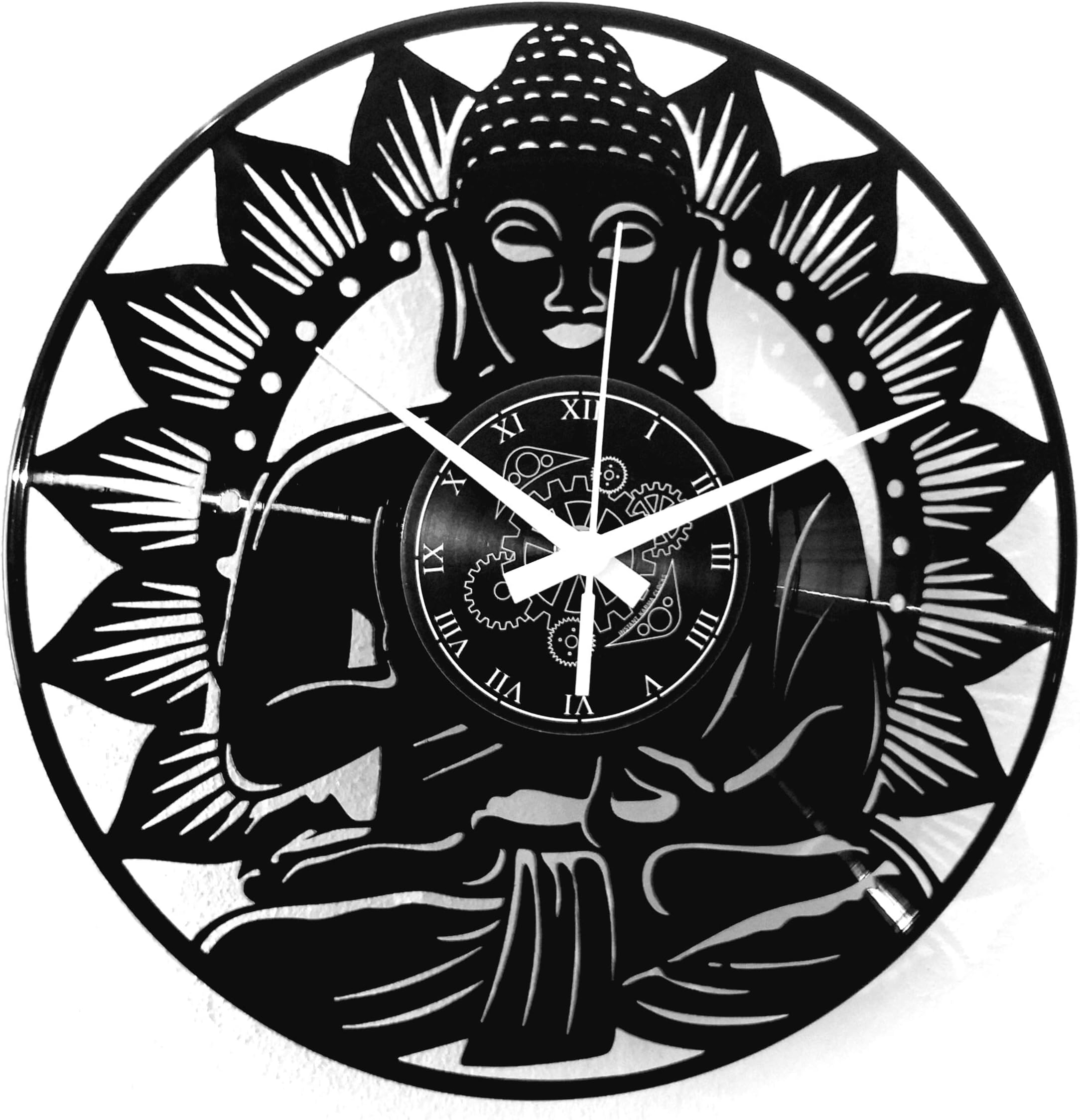 Instant Karma Clocks Horloge Murale en Vinyle Bouddha Art Temple ...