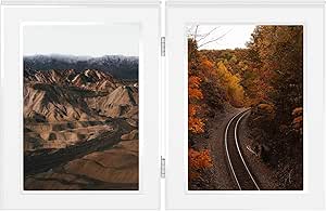 Amazon.com - Navaris Double Photo Frame - White - Folding 2-Picture ...