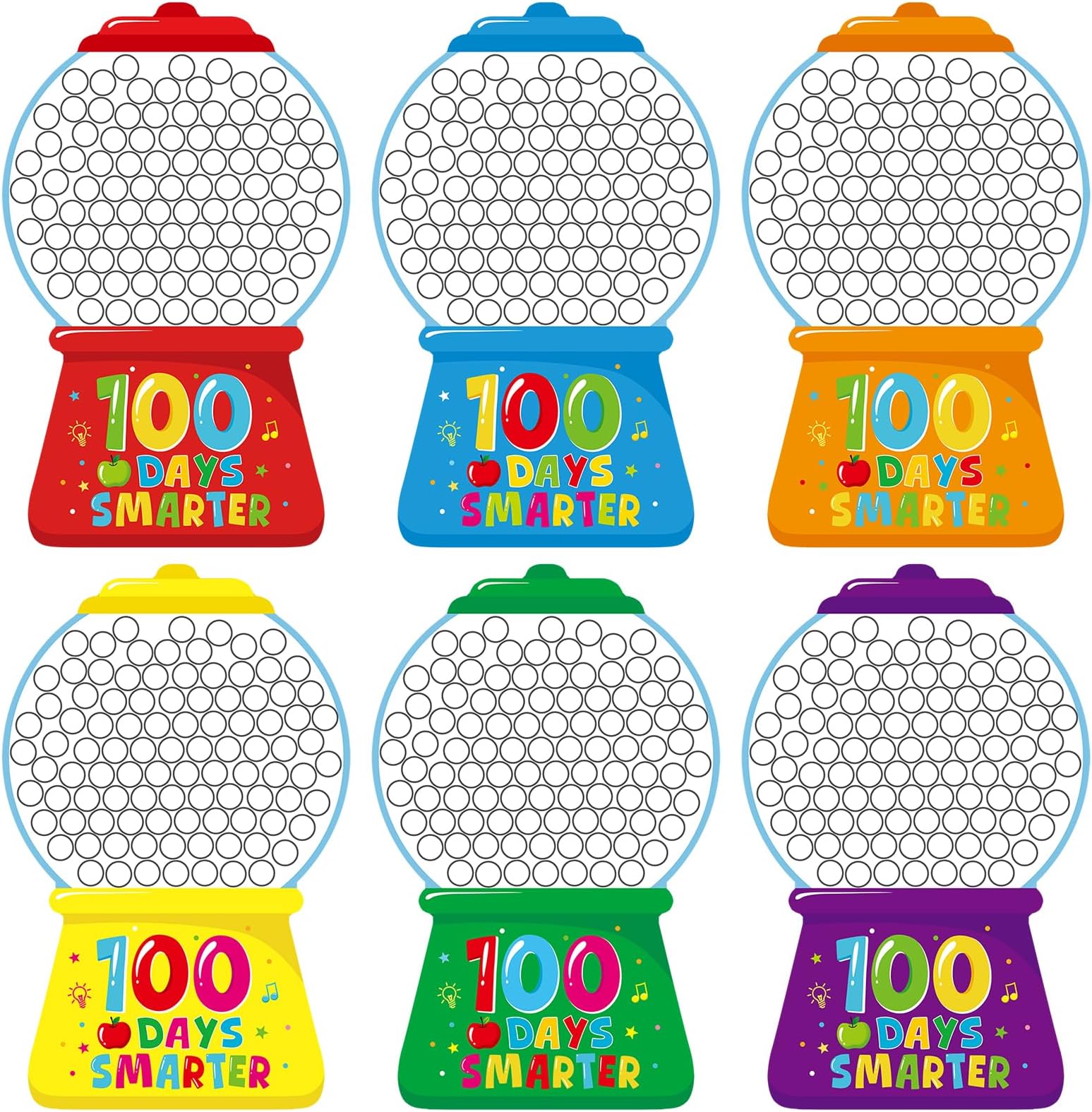 Amazon.com: 36Pcs 100th Day of School Gumball Machine Paper Crafts,100 ...