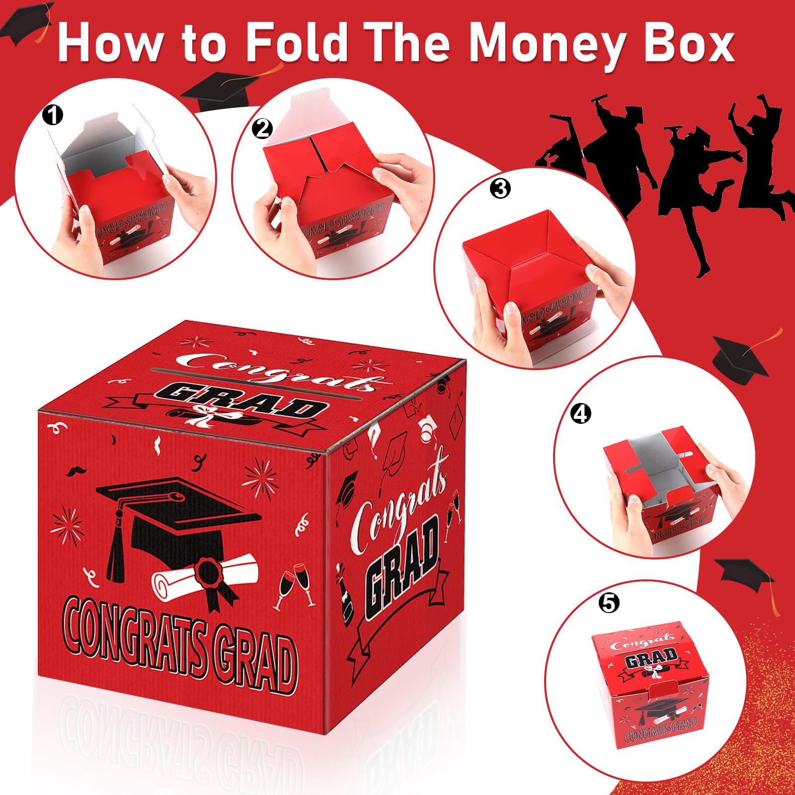 Snapklik.com : ZOIIWA Graduation Party Decoration Money Card Box ...