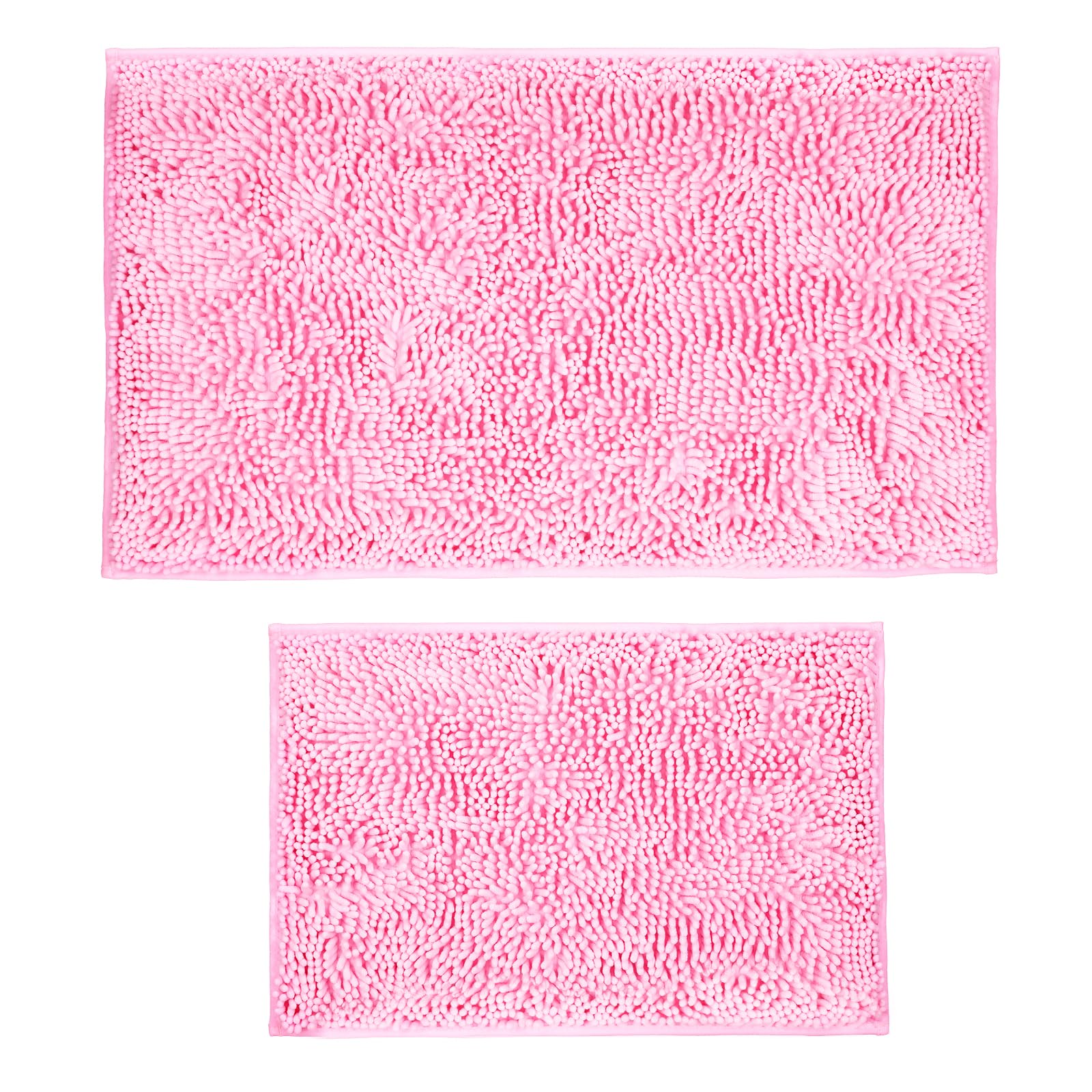 Amazon.com: HZFLBN Bathroom 2 Pieces Chenille Bath Rug,Non-Slip Bath ...
