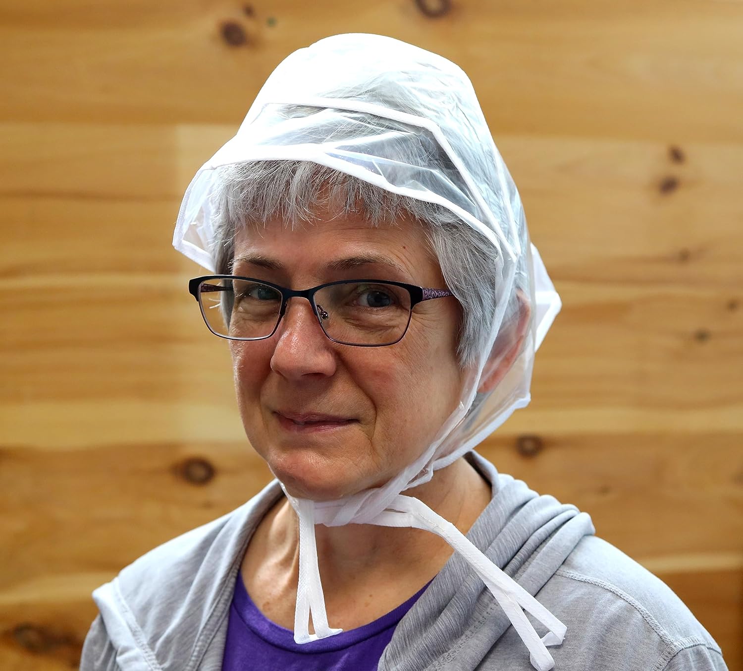 Iconikal Clear Plastic Rain Bonnet Hair Cover Poncho Hood-Single ...