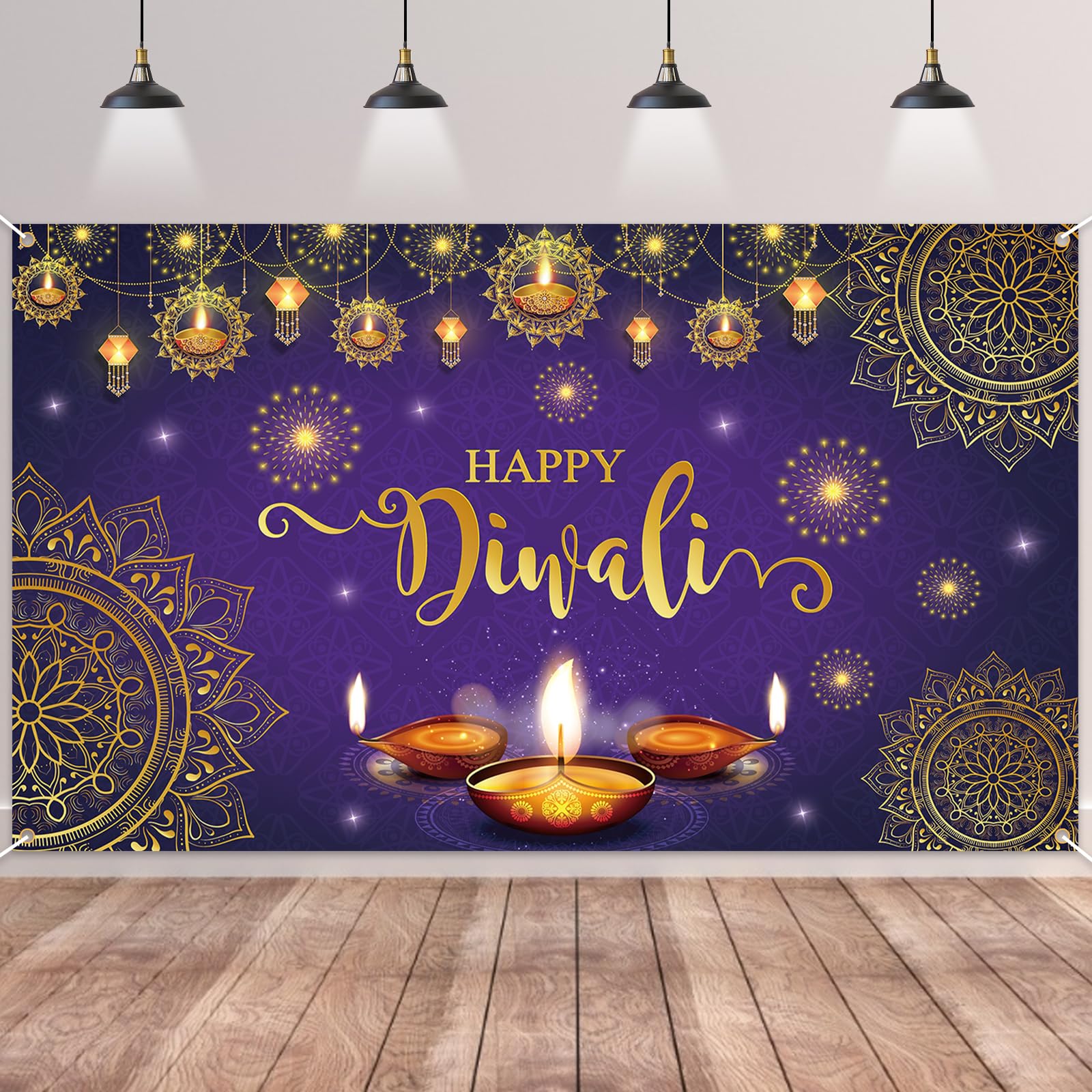 Amazon.com : Happy Diwali Backdrop Banner,Deepavali Background Banner ...