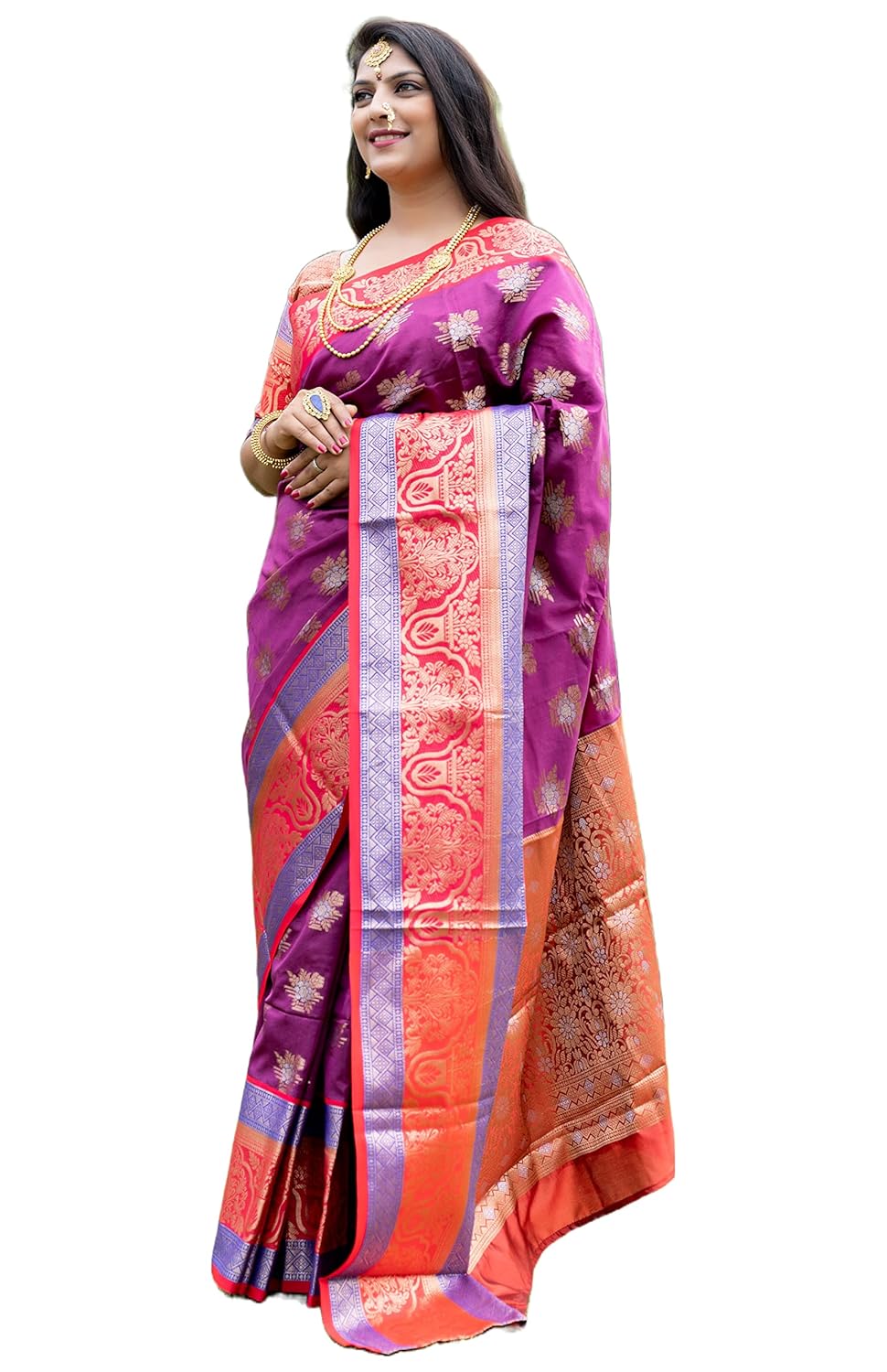 Buy SGF11 Women's Traditional Wedding Collection Kanjivaram Pure Soft Silk Handloom Saree Pure ...