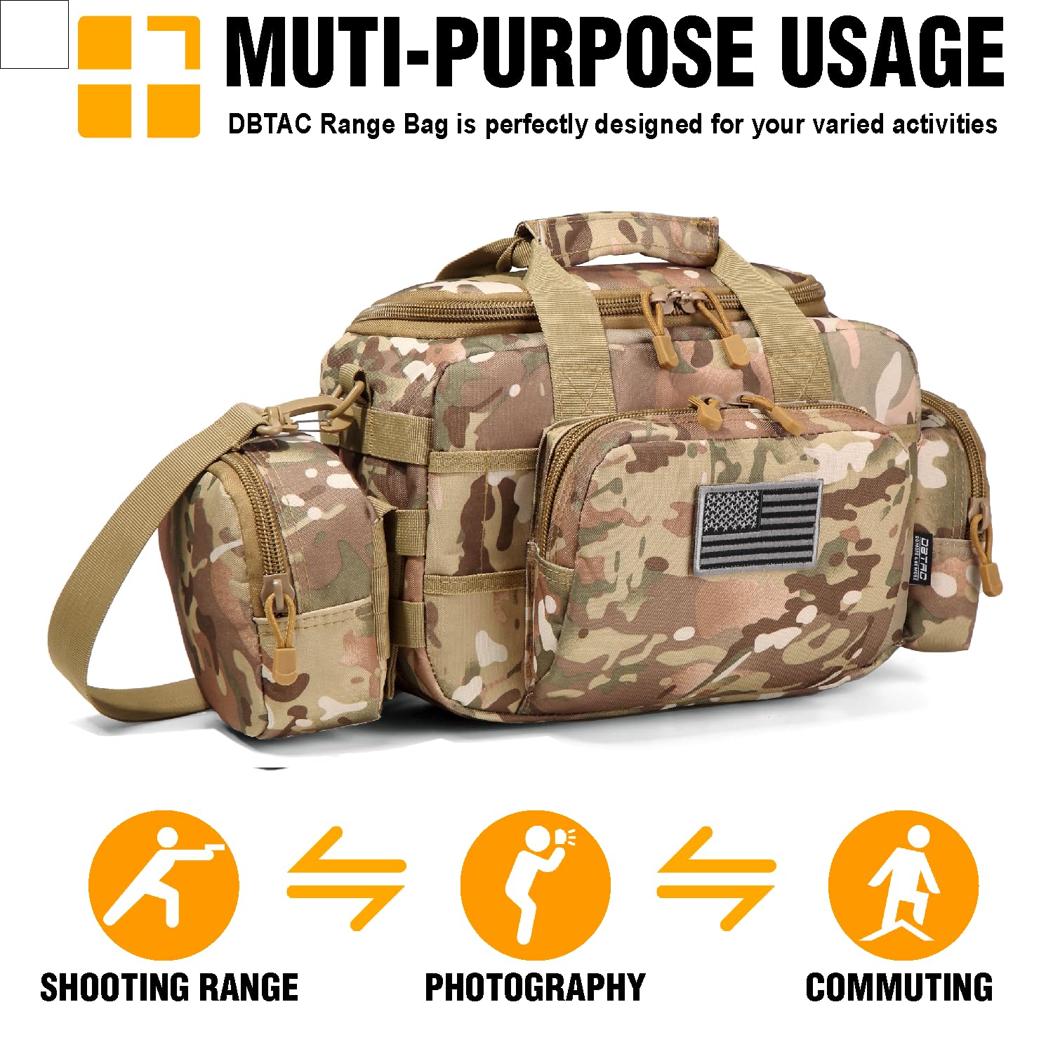 Snapklik.com : DBTAC Gun Range Bag Small Tactical 2x Pistol Shooting ...