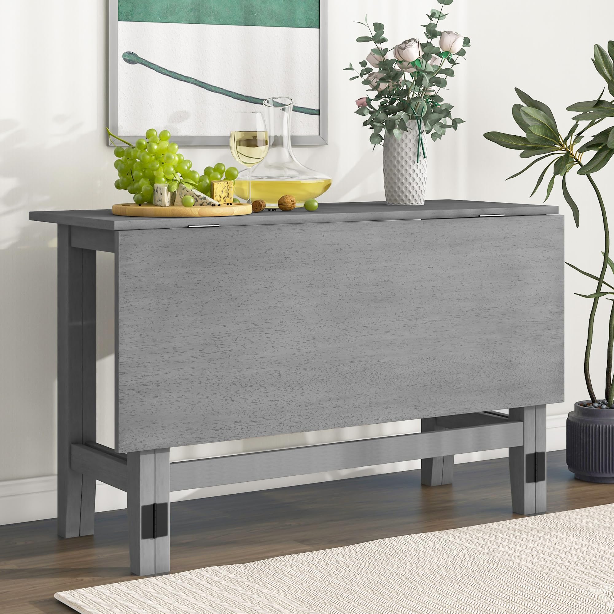 Amazon.com - Tiptiper Folding Dining Table, Drop Leaf Dining Table with ...