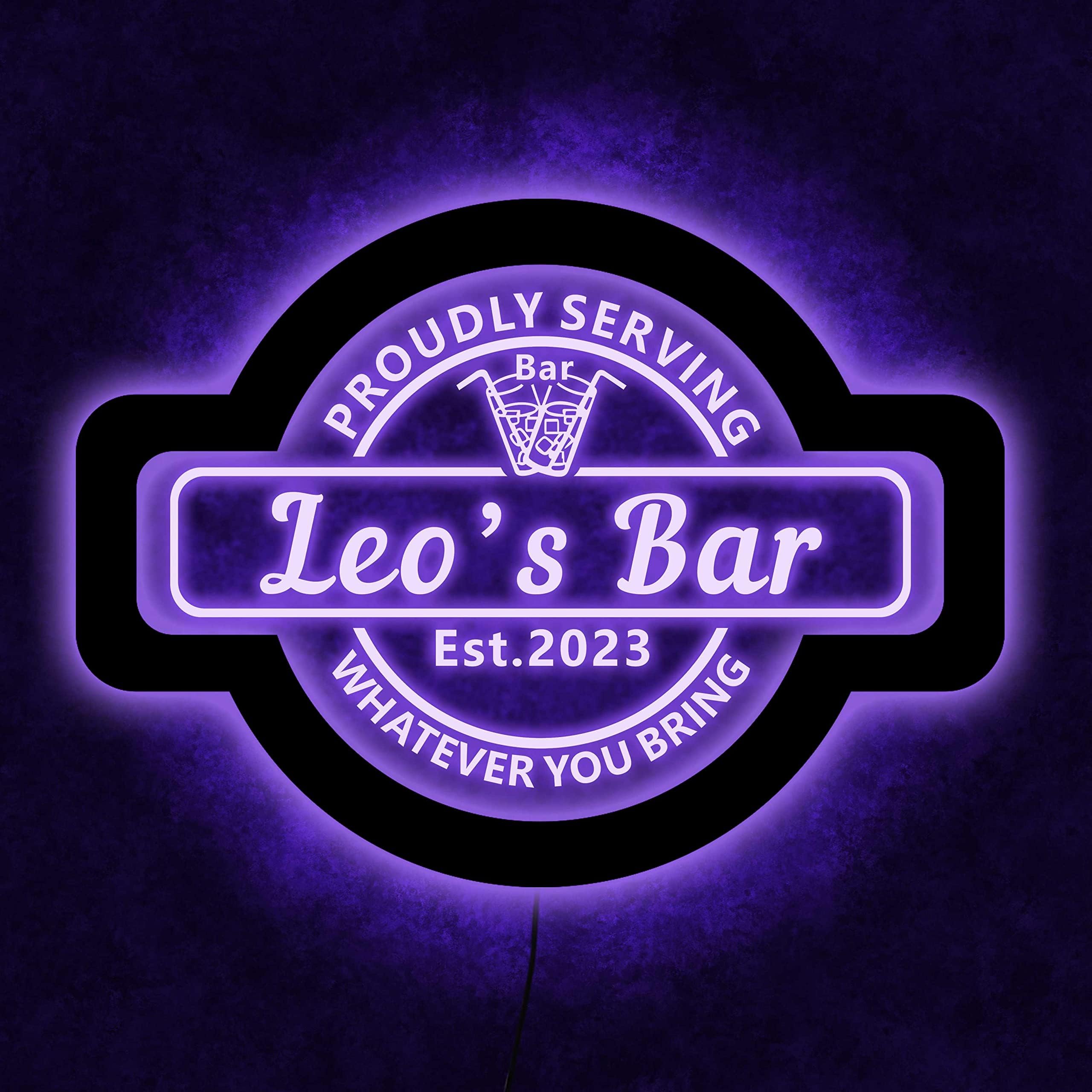 Amazon.com : Custom Bar Light Sign, Custom LED Sign Bar, Bar Light Up ...