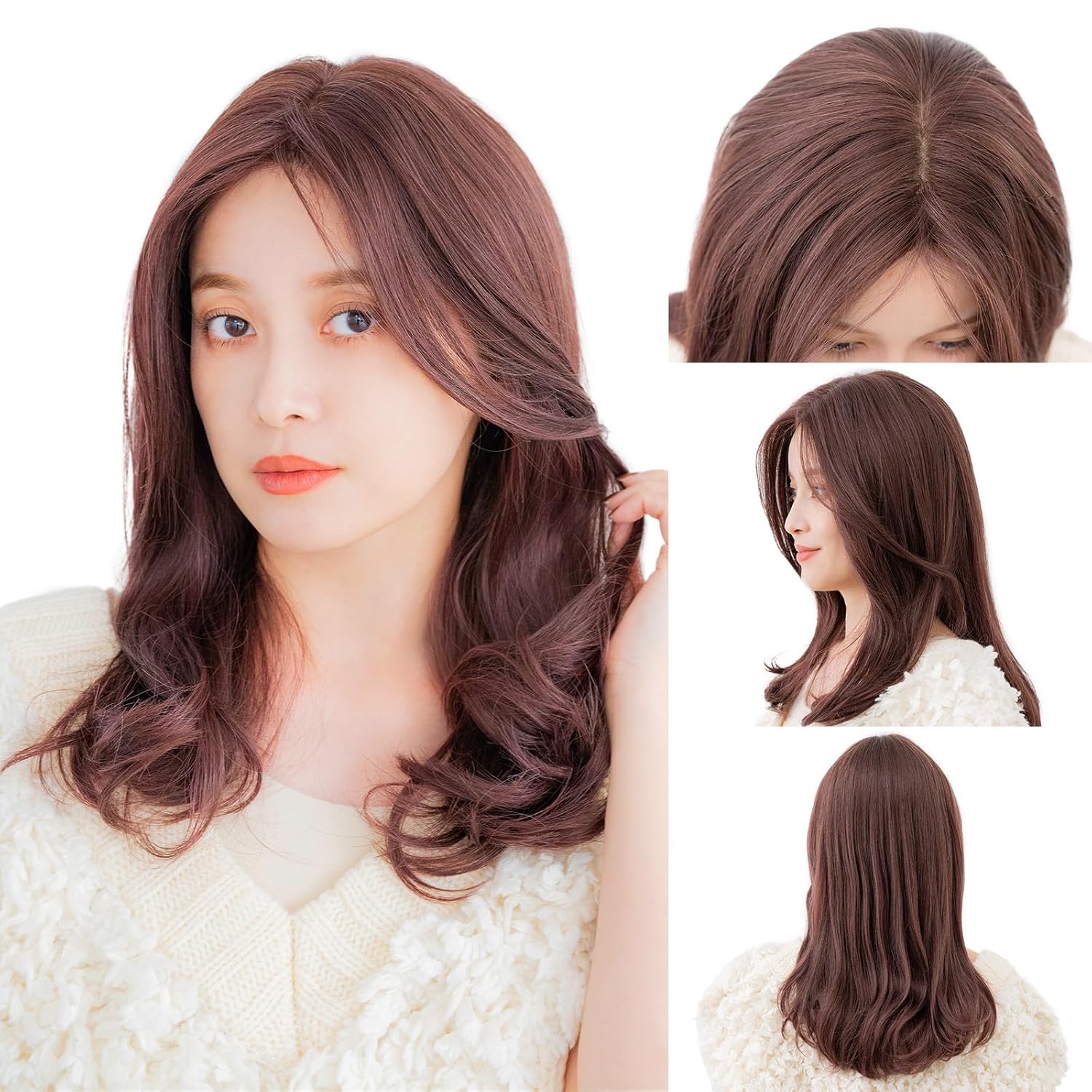 Amazon.com : LINEASTORIA Base Wig Human Hair Mix handmade wig for asian ...
